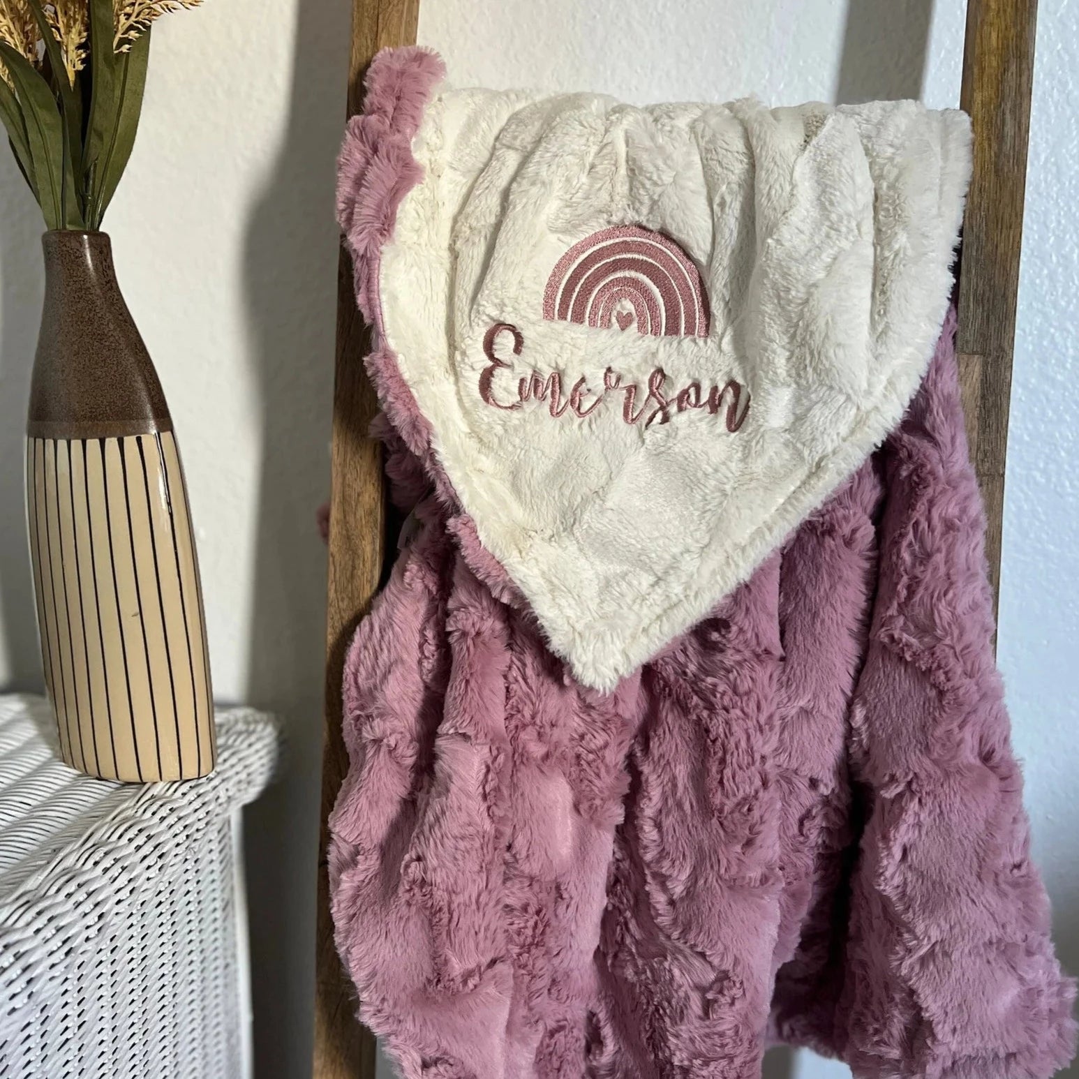 Woodrose Glacier Minky Baby Blanket - Personalized – Baby Boo’s Designs